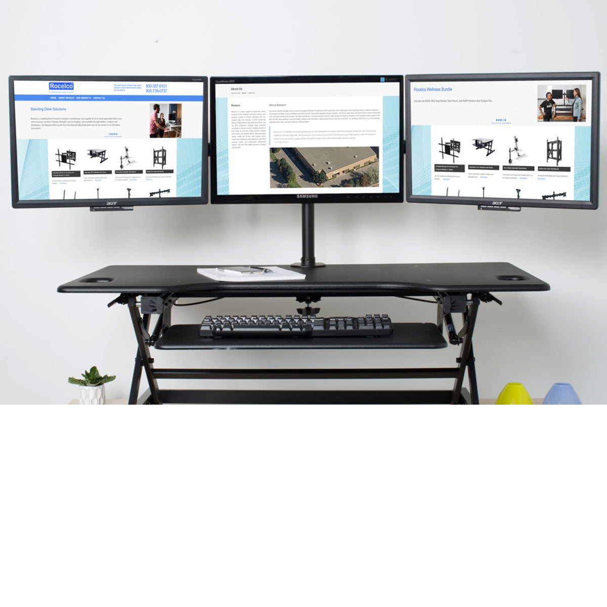 Josie Triple Monitor Arms | DeskRiser.com